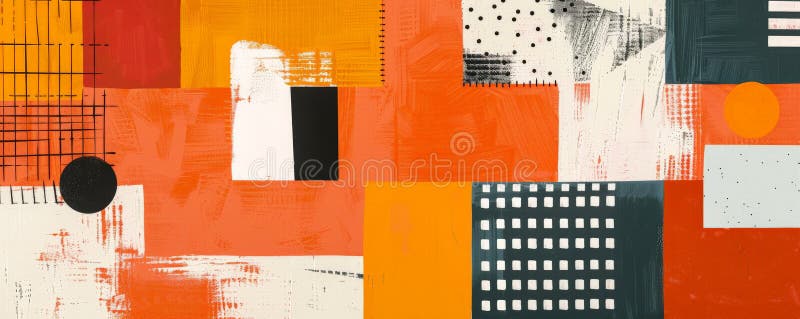 A Bold Orange Background Adorned with Subtle Geometric Patterns, Adding ...
