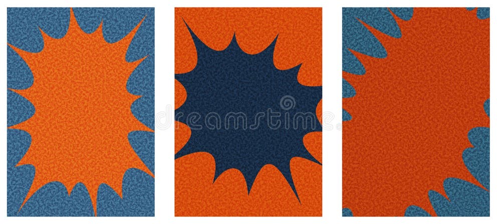 Bold Orange and Blue Starburst Patterns Stock Vector - Illustration of ...