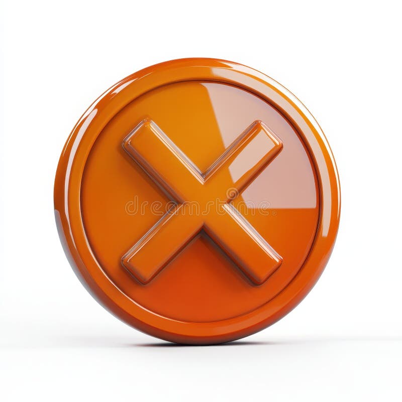 Bold Orange Circular Button with a Prominent Cross Symbol Perfect for ...