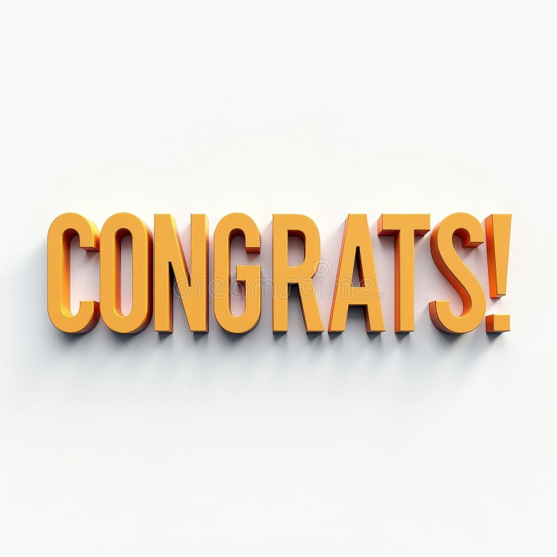 Bold Orange Congrats! Text on a Clean White Background. Stock ...