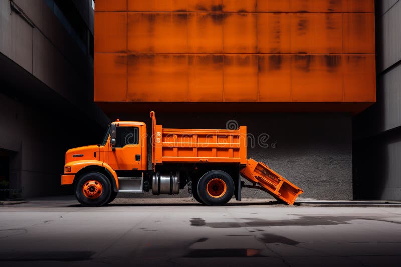 Modular Constructivism-Inspired Orange Construction Truck: Angular ...