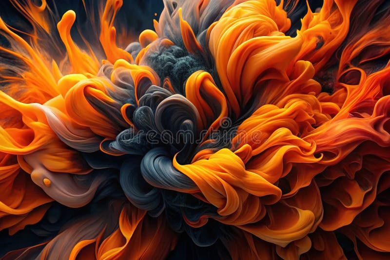 Bold Orange and Deep Black Abstract Design: Captivating Wall Decor and ...