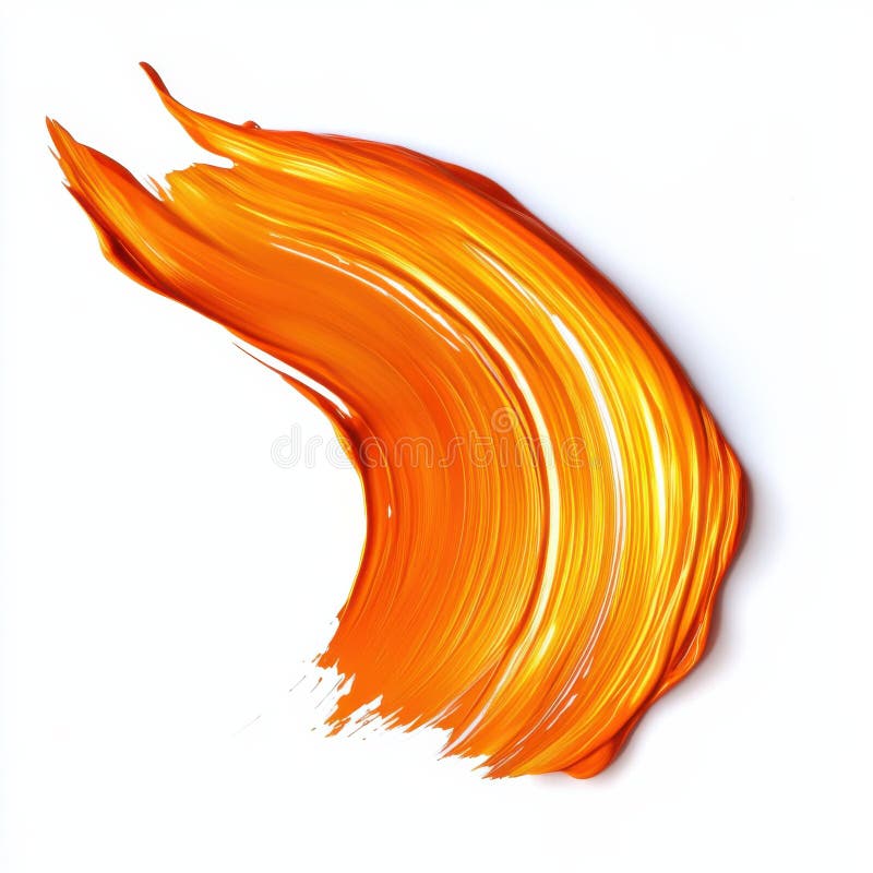 Bold Orange Paint Stroke with Artistic and Uneven Texture for Design ...