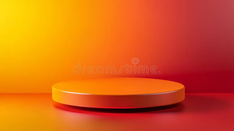 A Bold Orange Podium with Sharp Edges, Illuminated by Dynamic Lighting ...