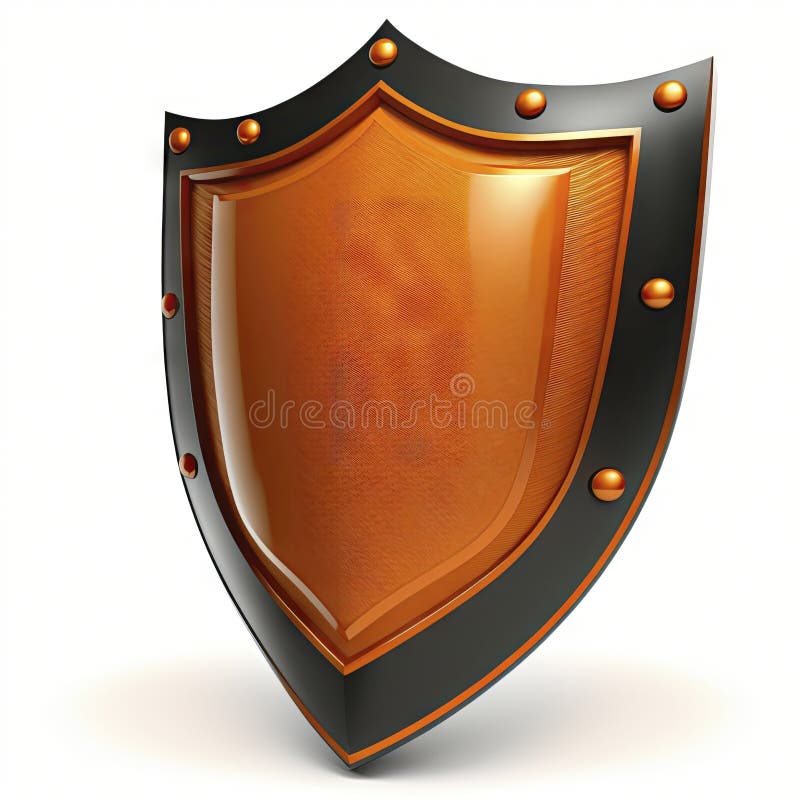 Bold Orange Shield on White Background for Protection and Security ...