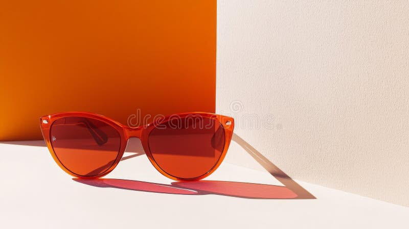 Bold Orange Sunglasses in Dramatic Lighting with Shadow Play Stock ...