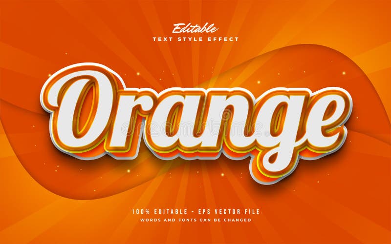 Bold Orange Text Style with 3D and Embossed Effect. Editable Text ...