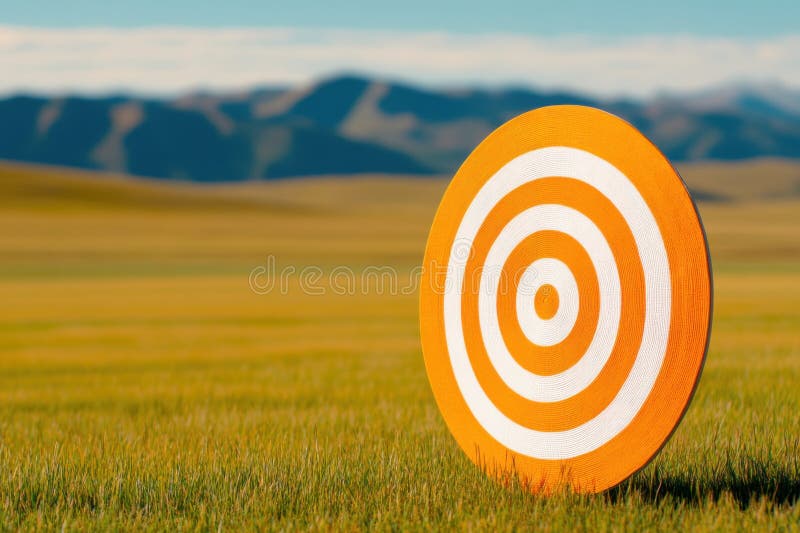 Bold Orange and White Concentric Circles on a Classic Archery Target in ...