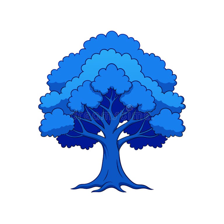 Bold Outline of Blue Beech Tree Illustration Stock Photo - Illustration ...