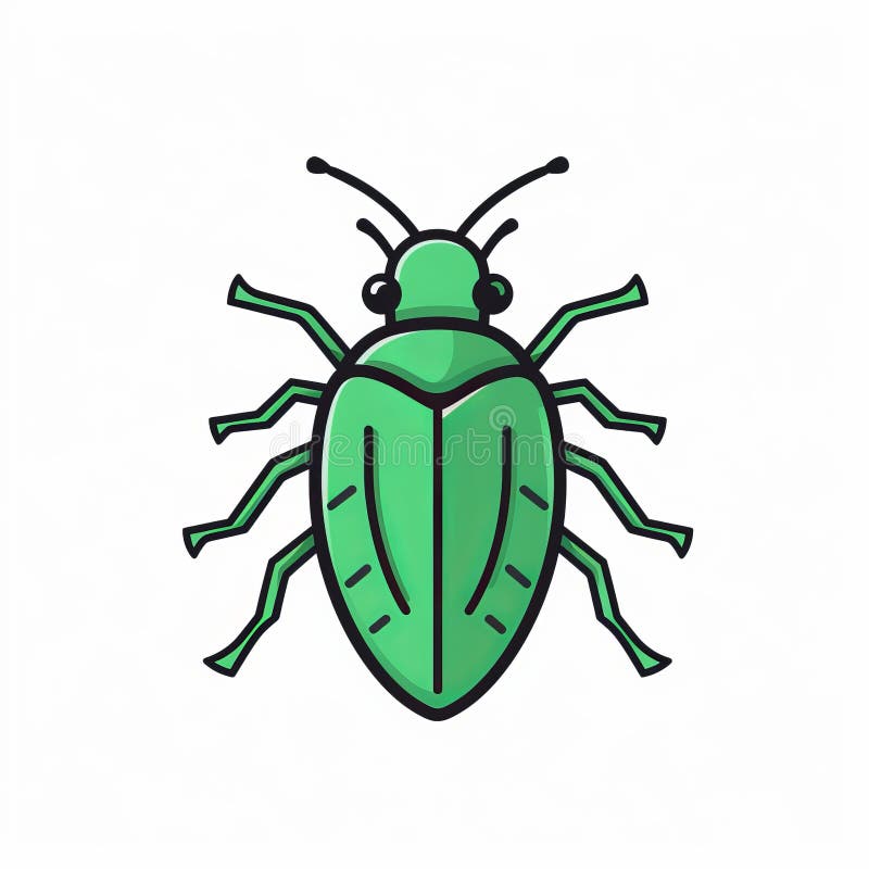 Bold Outlines and Flat Colors: Vector Beetle Insect Icon Stock ...