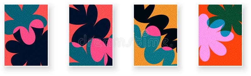 Bold Overlapping Abstract Floral Shapes Stock Vector - Illustration of ...