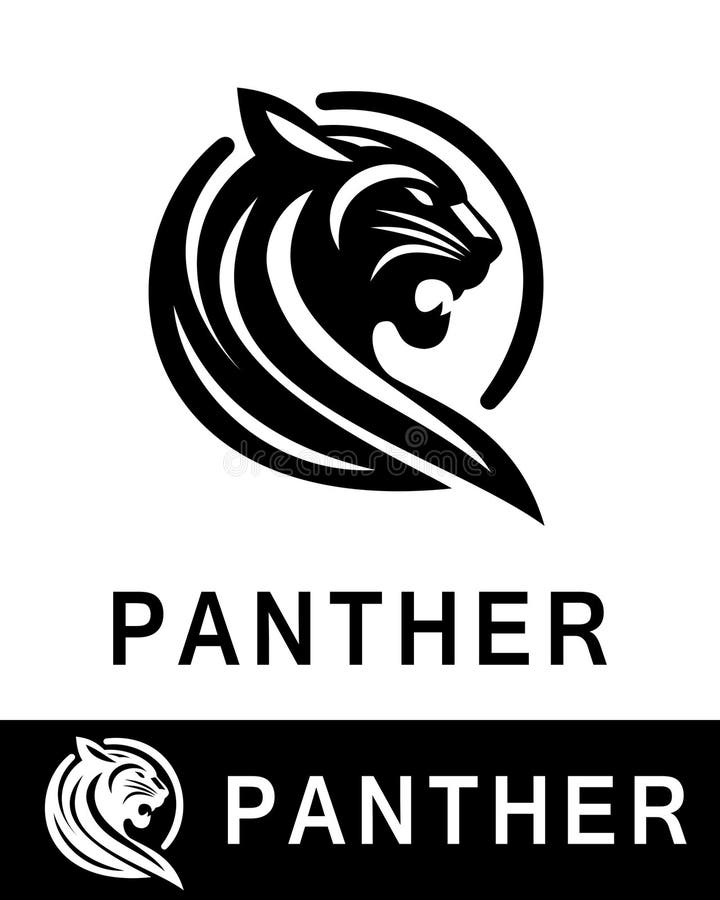A Bold Panther Logo Featuring a Sleek, Stylized Panther Head Stock ...