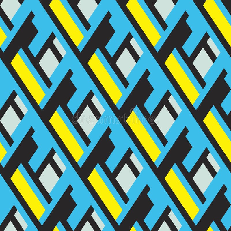 Bold Pattern with Architectural Motifs Stock Vector - Illustration of ...