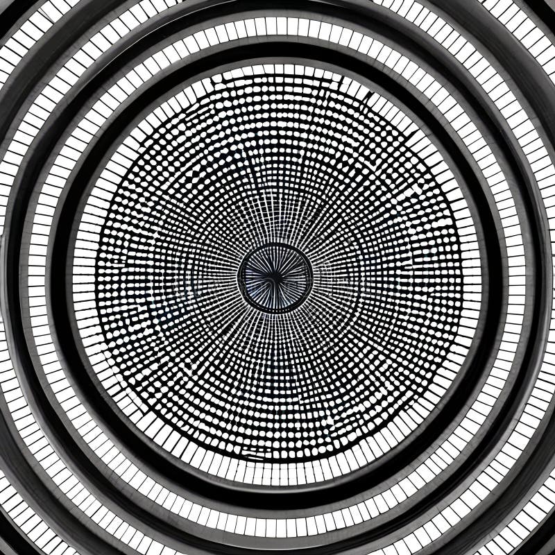 A Bold Pattern of Black and White Squares, with a Central Circle in ...