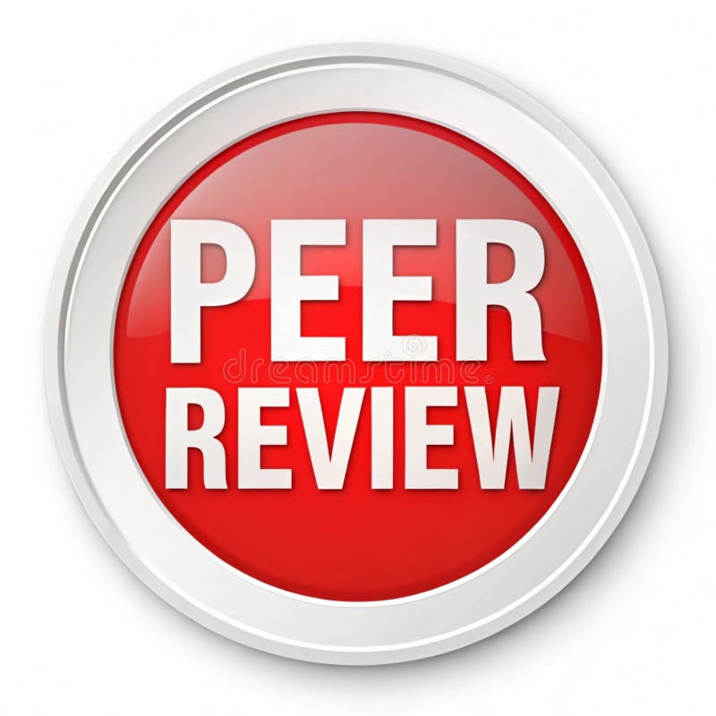 Bold Peer Review Button Design with a Sleek Metallic Border for ...