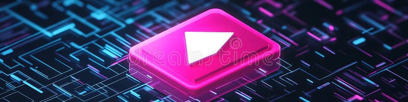 A Bold Pink Play Vector Action Icon on a High-contrast Digital Stock ...