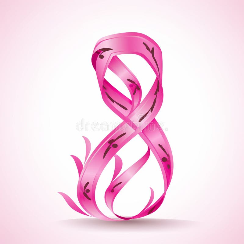 Bold Pink Ribbon for EyeCatching Header Stock Illustration ...
