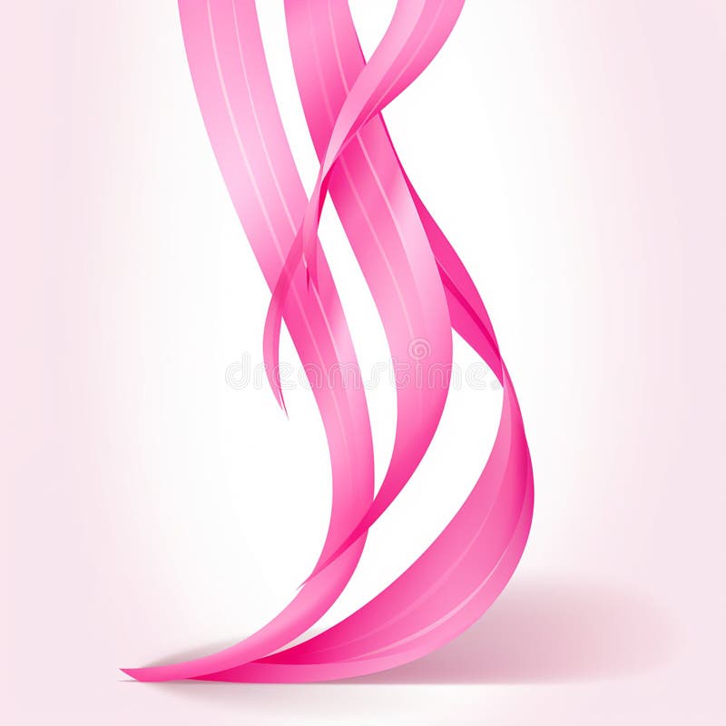 Bold Pink Ribbon on White Background a Statement Piece Stock ...