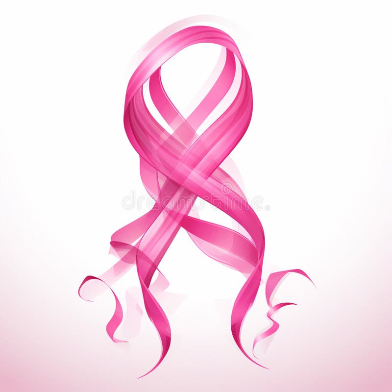Bold Pink Ribbon on White Background a Statement Piece Stock ...