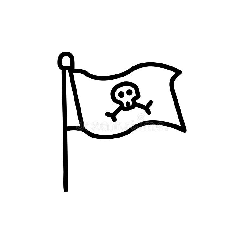 Bold Pirate Flag for Adventurous Themes Stock Vector - Illustration of ...