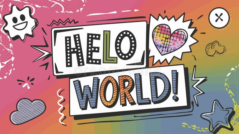 Bold and Playful Doodle Art Header with Various Textures and Dynamic ...