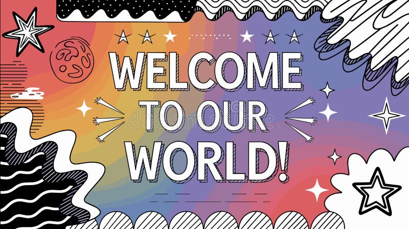 Bold and Playful Doodle Art Header with Various Textures and Dynamic ...