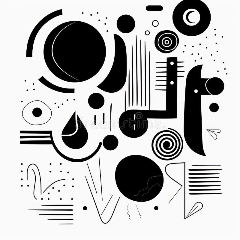 Bold and Playful Geometric Art: Abstracted Grotesqueries in Black and ...