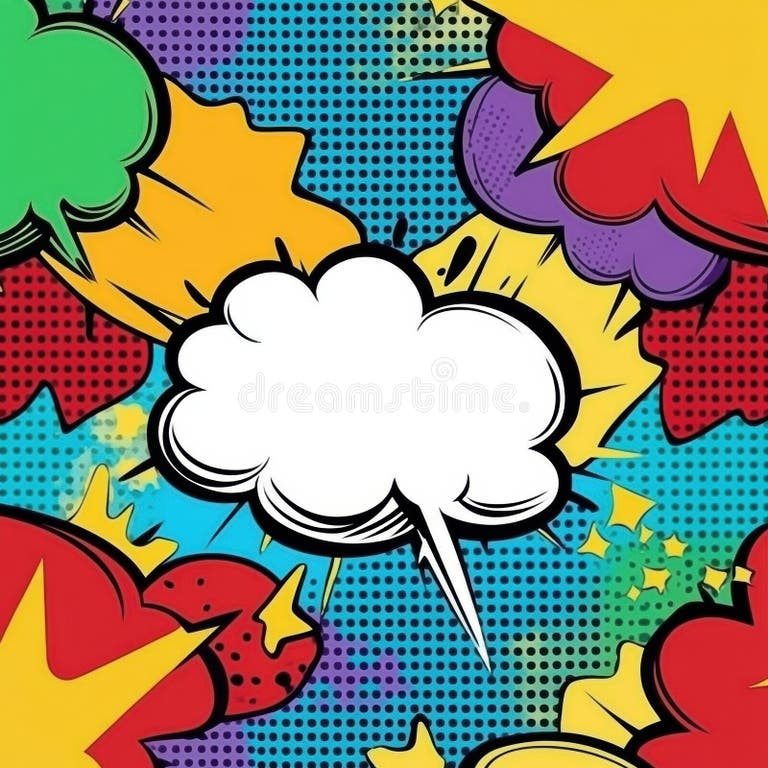 Bold Pop-art Comic Pattern Featuring Vibrant Halftone Dots and Dynamic ...