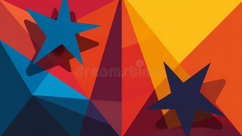 Bold Primary Color Background with Angular Shapes Stock Illustration ...