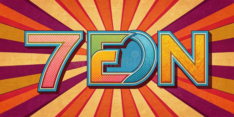 A Bold and Psychedelic Vintage Seven 70s Retro Design Element for ...