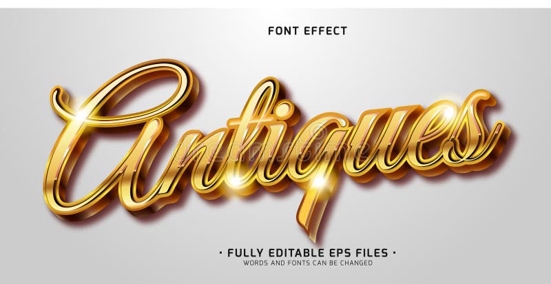 Bold and Realistic Gold Text Effect Stock Vector - Illustration of ...