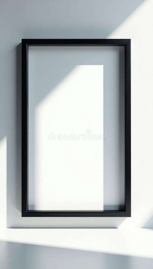 Bold Rectangular Black Frames Casting Shadows on White Backdrop ...