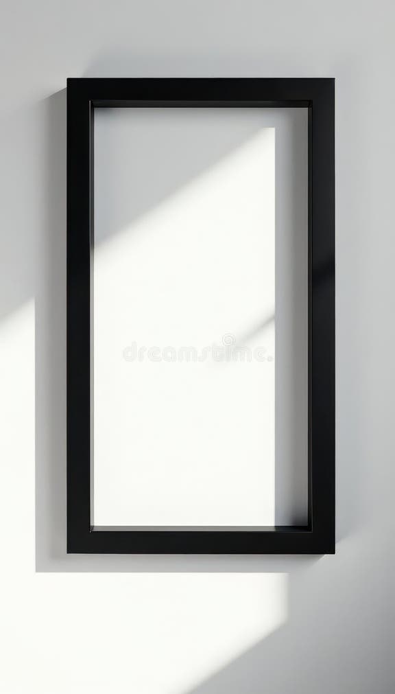 Bold Rectangular Black Frames Casting Shadows on White Backdrop , Frame ...