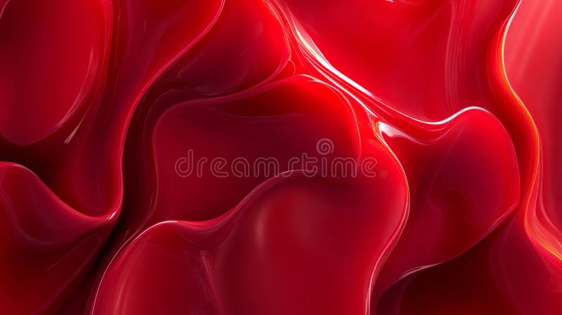 A Bold Red Abstract Pattern with Curvilinear, Organic Shapes. the ...