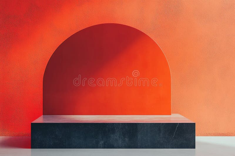 Bold Red Arch Display Platform Design Stock Illustration - Illustration ...