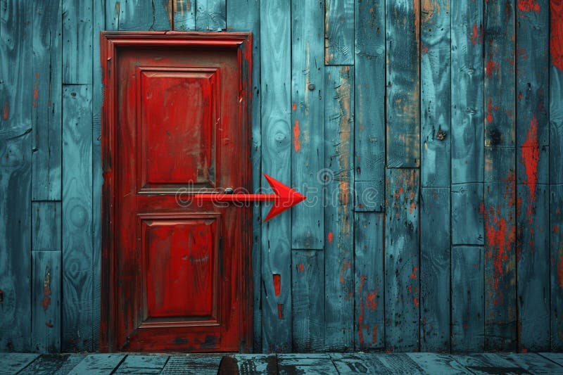 A Bold Red Arrow Breaking through a Series of Doors Each Representing ...