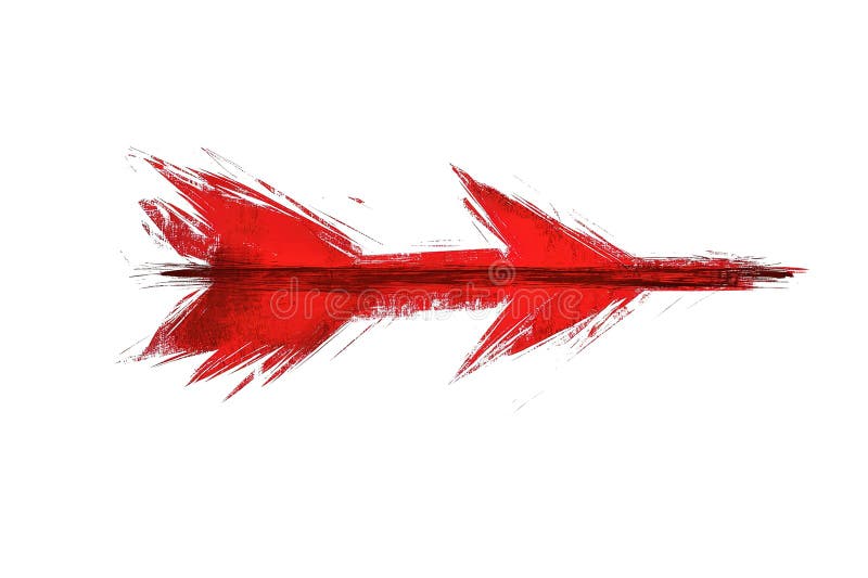 Bold Red Arrow: Dynamic Brush Stroke Direction Pointer Graphic Design ...