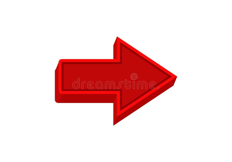 Bold Red Arrow Pointing Right Design Stock Vector - Illustration of ...