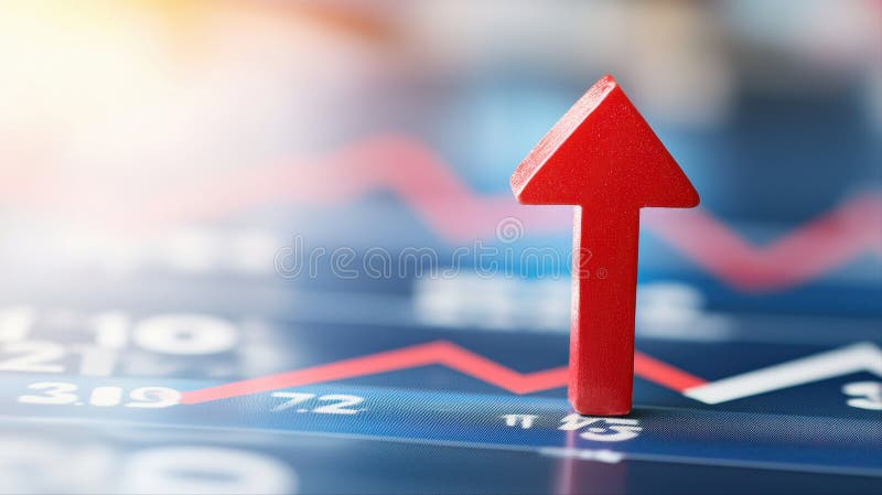 Bold Red Arrow Pointing Right on a Striking Blue and White Background ...