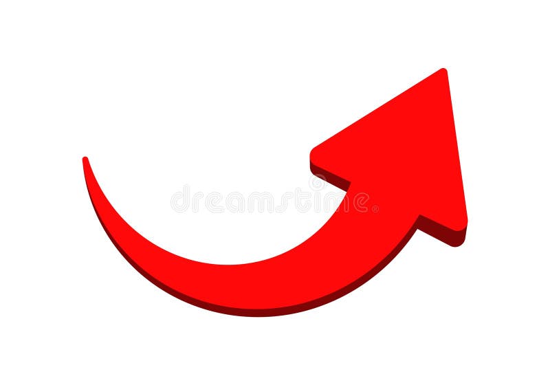 Bold Red Arrow Pointing Upward Signifying Growth Stock Vector ...
