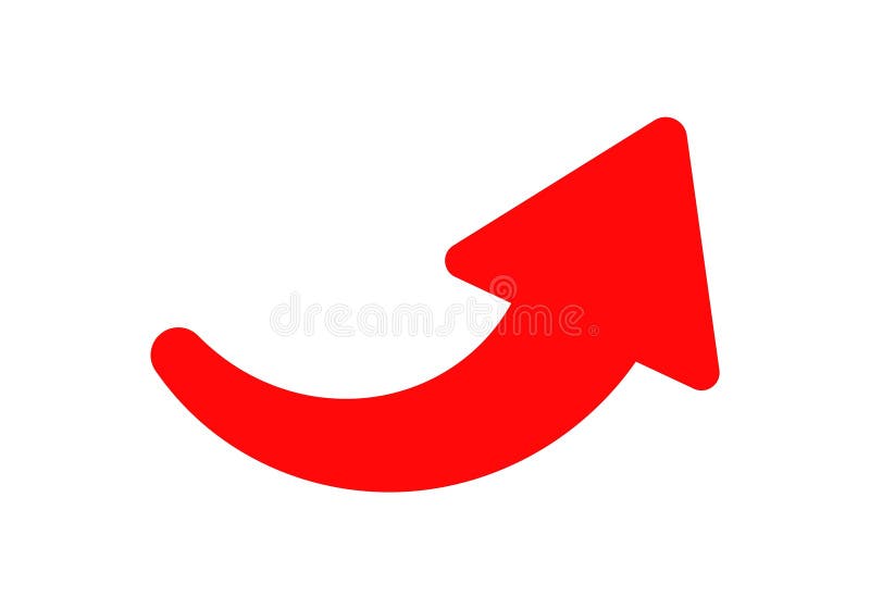 Bold Red Arrow Pointing Upward Symbolizing Growth and Progress Stock ...