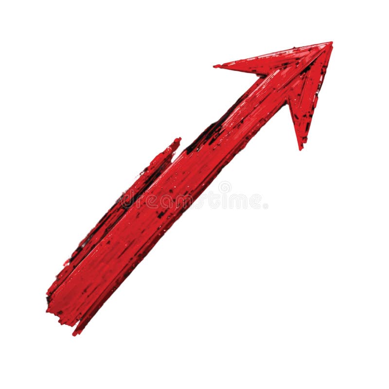 The Bold Red Arrow Points Diagonally Upwards Stock Illustration ...