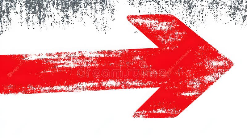 Bold Red Arrow on a Textured White Background Stock Photo - Image of ...