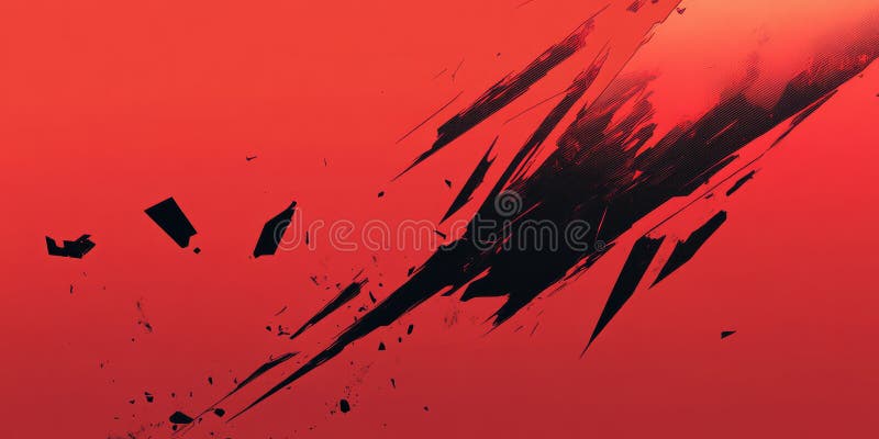 A Bold Red Background with Angular, Broken Lines Creating a Fragmented ...