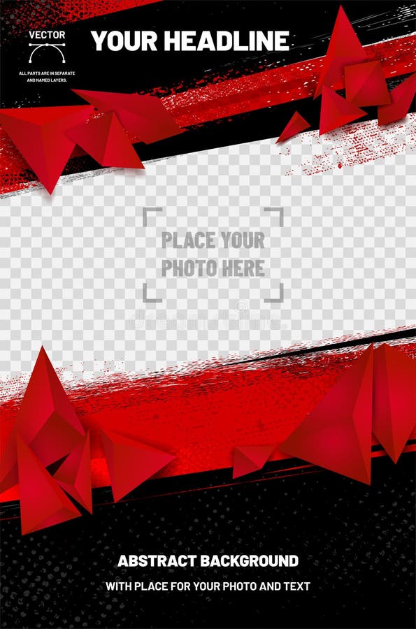 Bold Red and Black Abstract Design with Triangles Stock Illustration ...