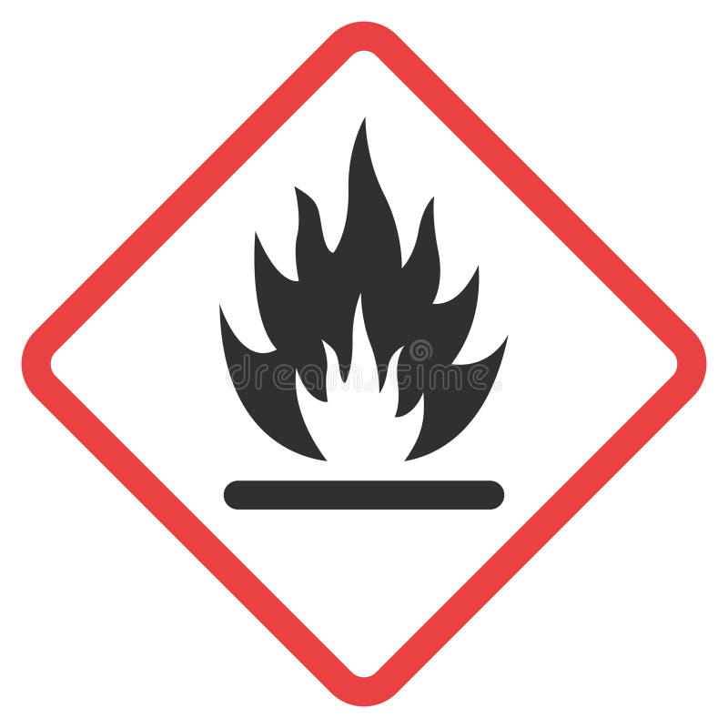 Bold Red and Black Flame Warning Sign Flammable Stock Vector ...