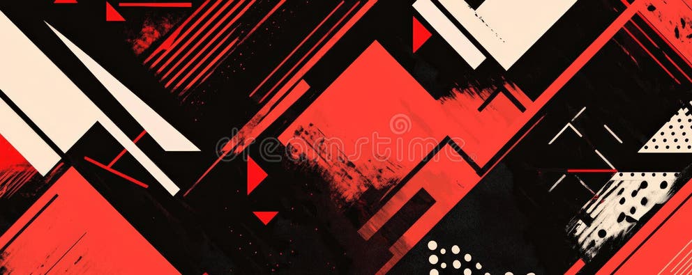 A Bold Red and Black Geometric Pattern with Sharp Triangles and ...
