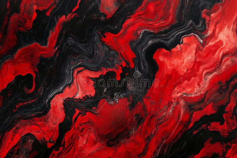 A Bold Red and Black Marble Pattern with Intense Swirling Veins ...