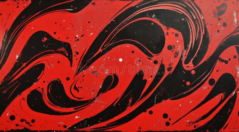 Bold Red and Black Swirl Pattern with Dynamic Brush Strokes Stock Photo ...