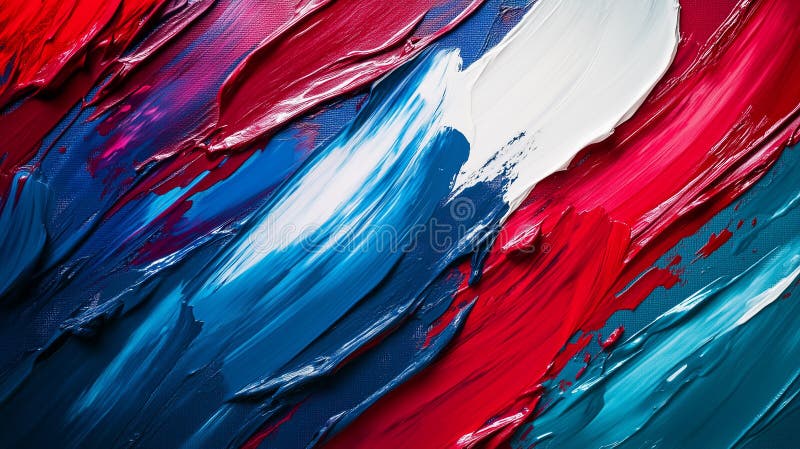 Bold Red and Blue Brush Strokes on Canvas for Creative Web Banners ...